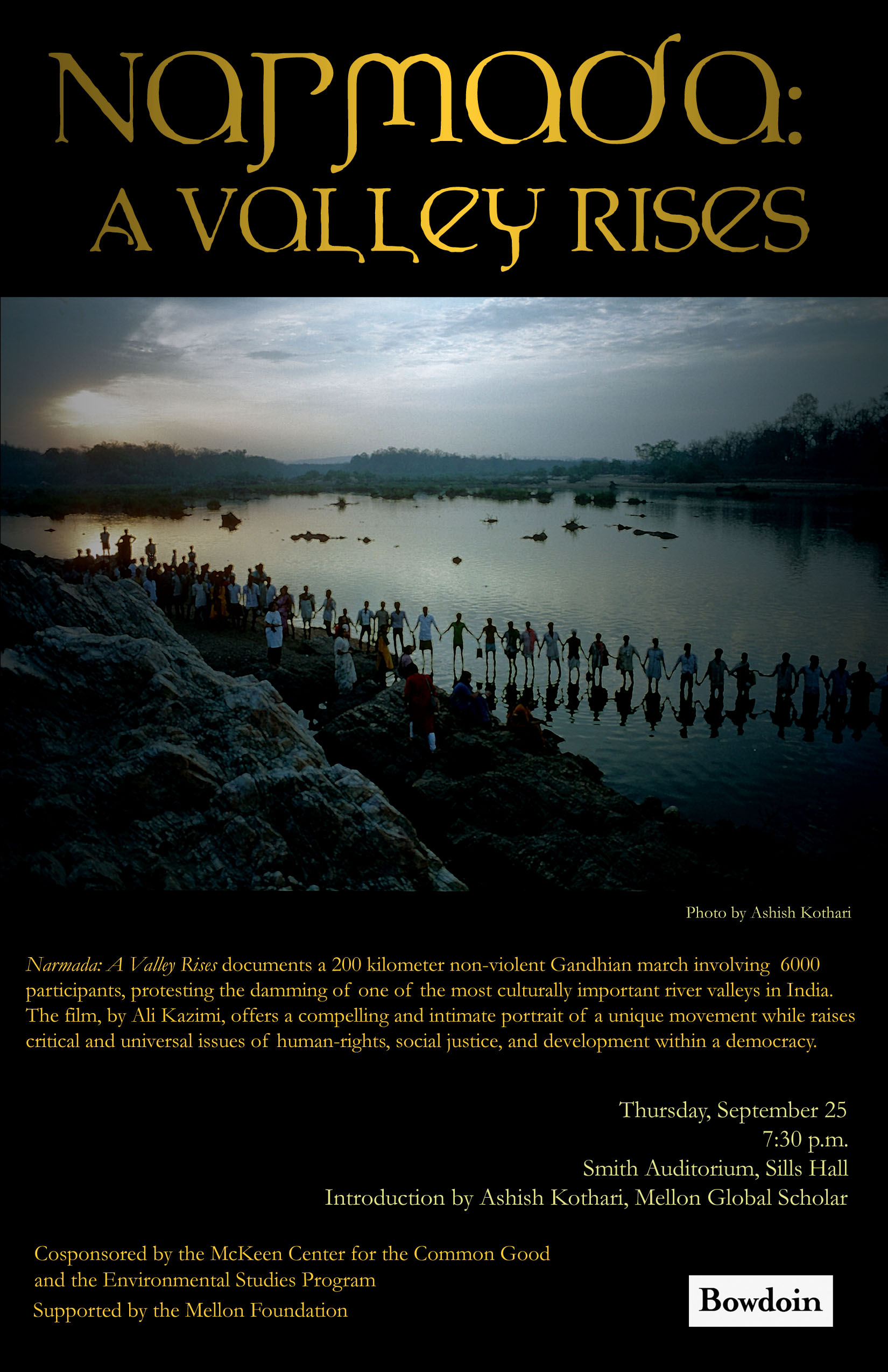 Narmada film screening poster – Ashish Kothari
